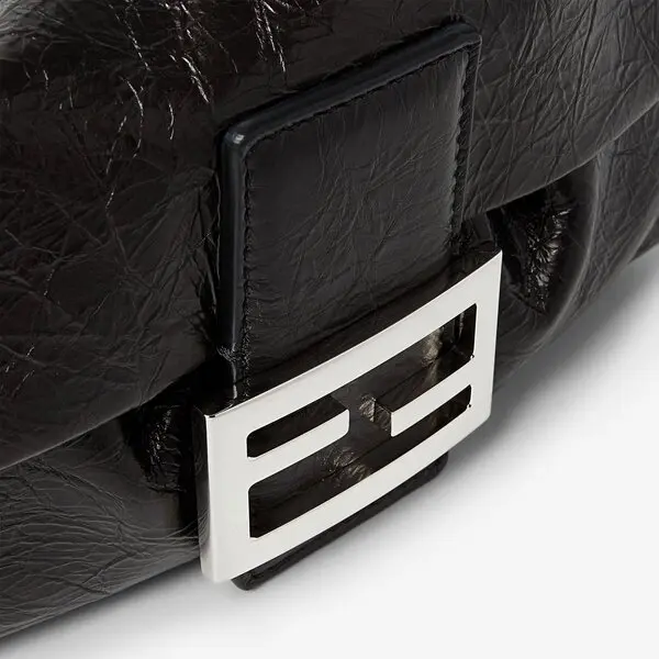 Fendi Baguette® Soft Mini-bag In Black Crackled Leather